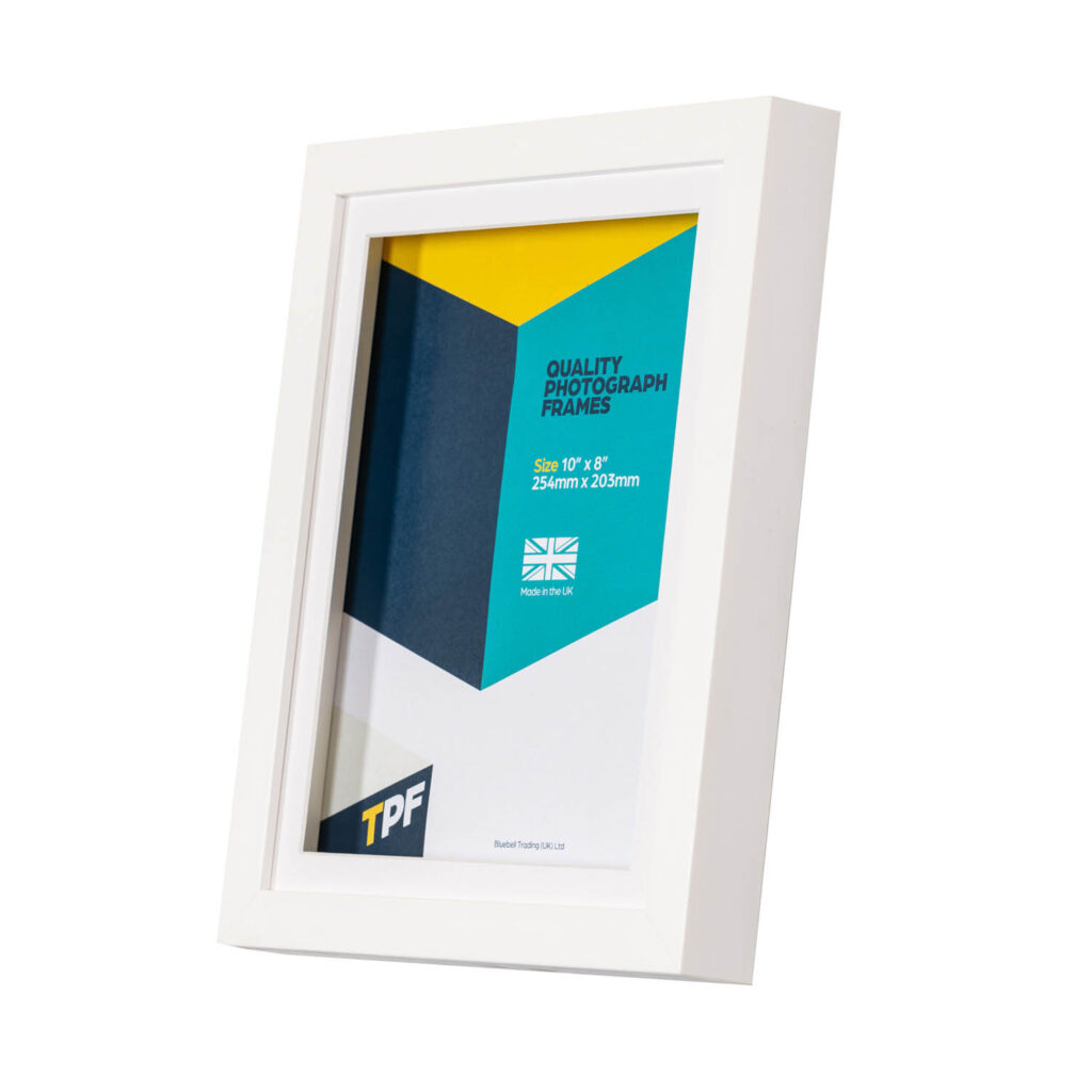 Brushed White Box Frame with Mount | D11BM - Trade Picture Frames