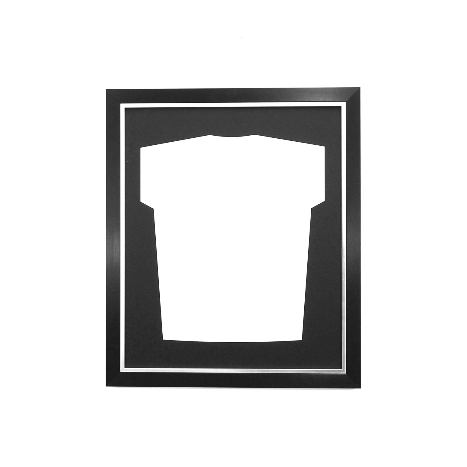 SHIRT FRAME BLACK AND SILVER WITH MOUNT | E57 - Trade Picture Frames